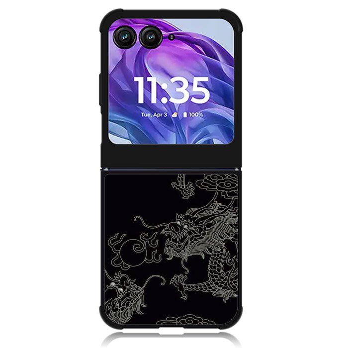 Dragon black and white Motorola Moto Razr Plus 2024 , Moto Razr+ 2024 ...